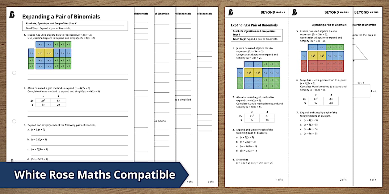 👉 Expanding a Pair of Binomials (Teacher-Made) - Twinkl