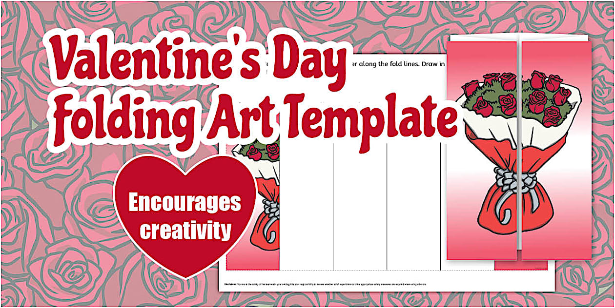 * NEW * Valentine's Day Folding Art Template