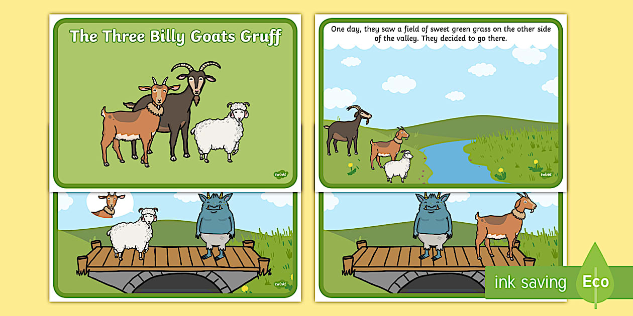 The Three Goats Story Cards - Early Years/Primary Resource