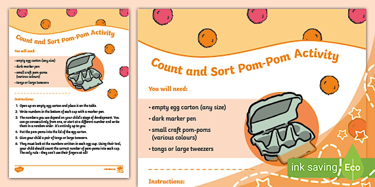Count and Sort Pom-Pom Activity (teacher made) - Twinkl