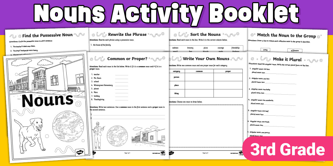 Third Grade Nouns Activity Booklet