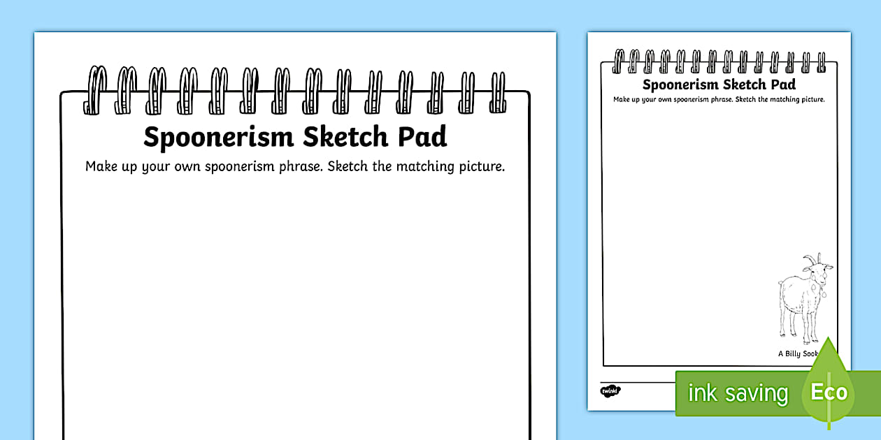 Spoonerisms Sketch Pad Activity (teacher made) - Twinkl