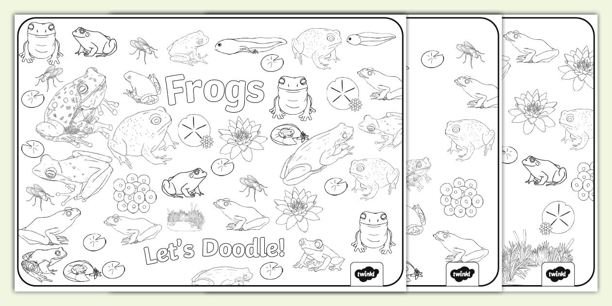 Frog Doodle Colouring Pages - Twinkl - KS1 (teacher made)