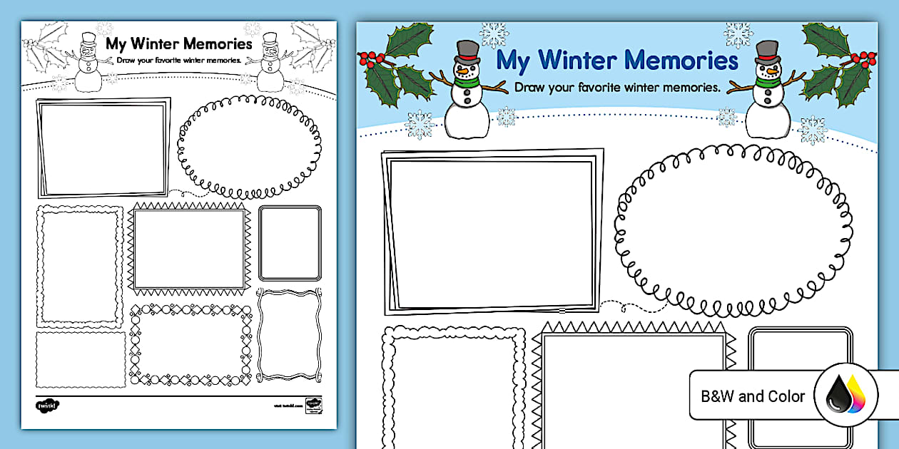 My Winter Memories Coloring Sheet (teacher made) - Twinkl