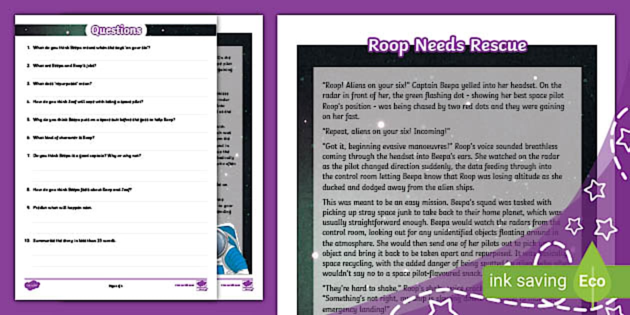 Year 5 Reading Comprehension - Fiction 1 (Ages 9 - 10)