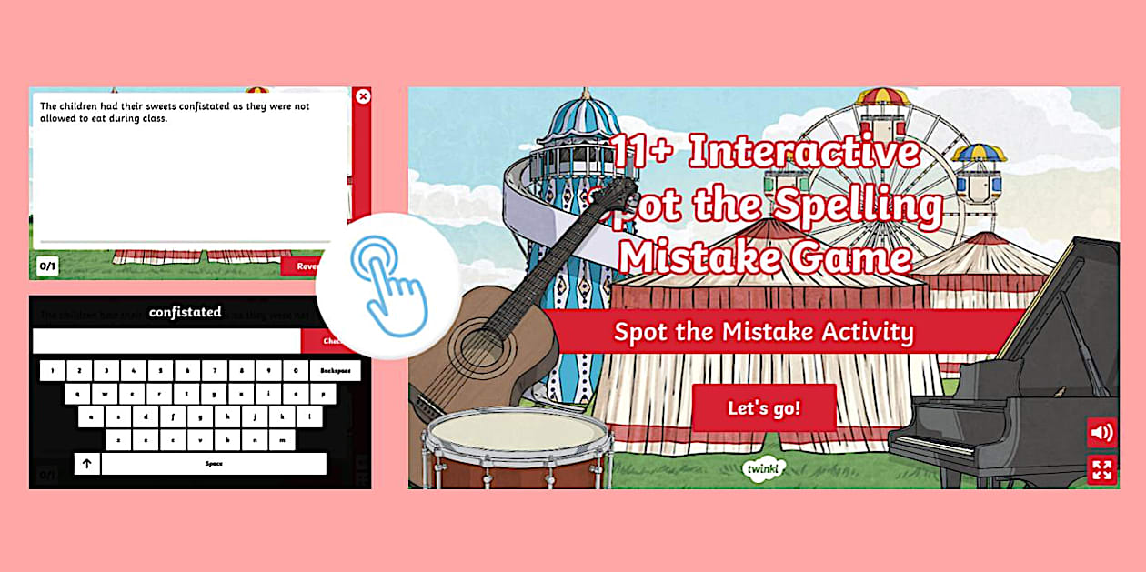 11+ Interactive Spot the Spelling Mistake Game - Twinkl