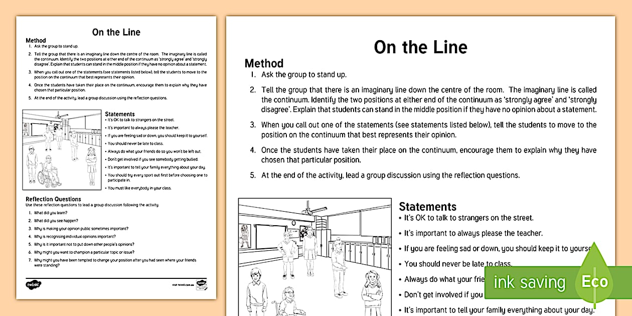 On the Line Activity (teacher made) - Twinkl