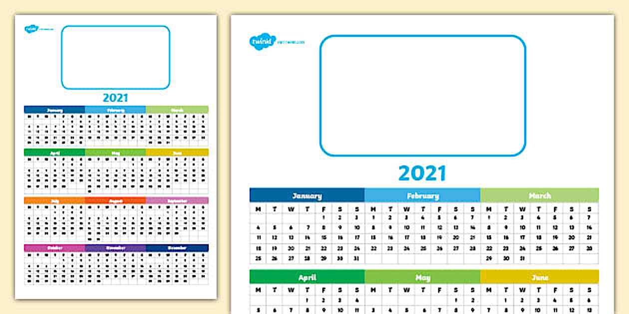 Editable 2021 Calendar (teacher made) - Twinkl