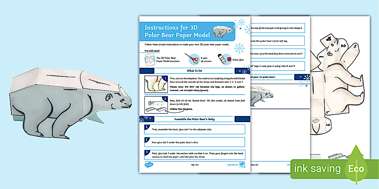 3D Polar Bear Craft | Save time planning (teacher made)