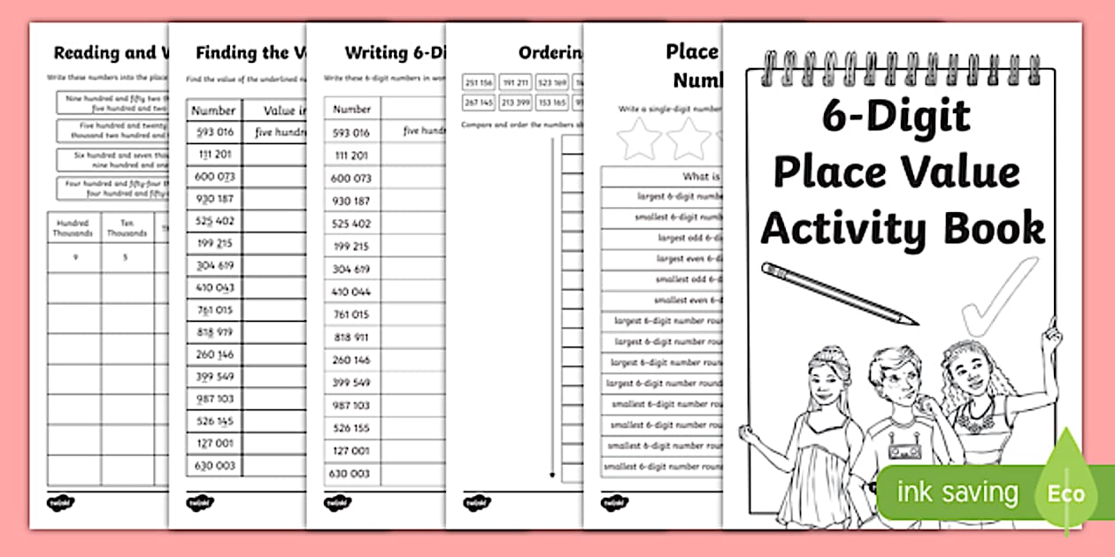 Editable Back to School Place Value Revision of 6-Digit Numbers Activity