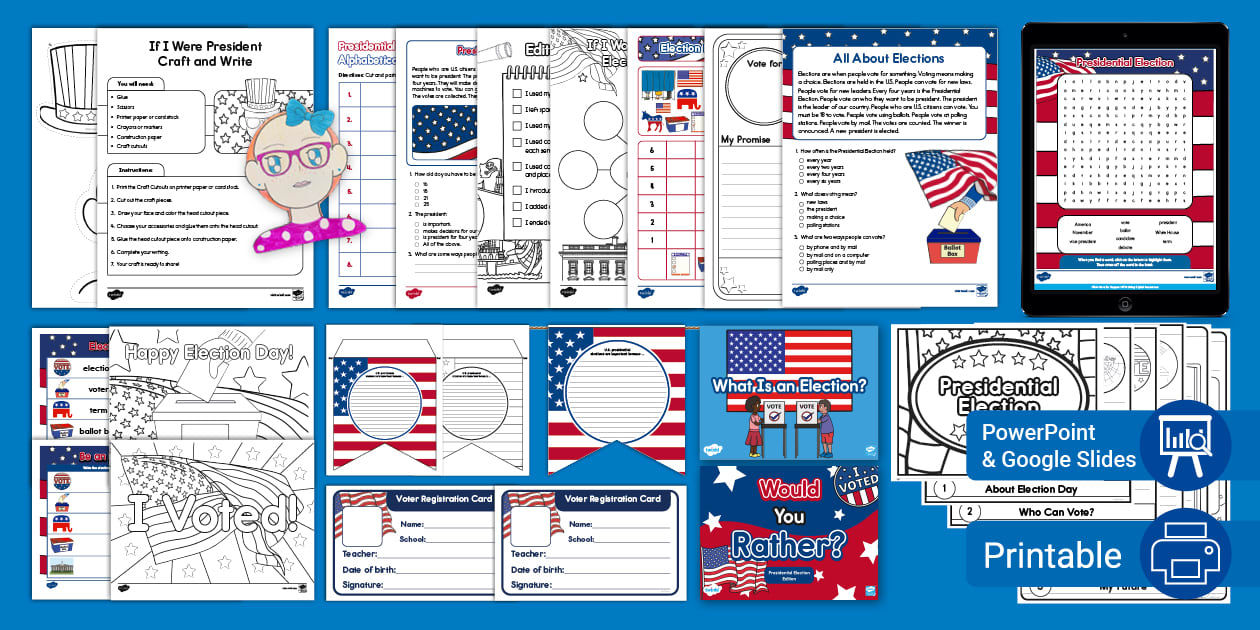 Presidential Elections Activity Pack for K-2nd Grade