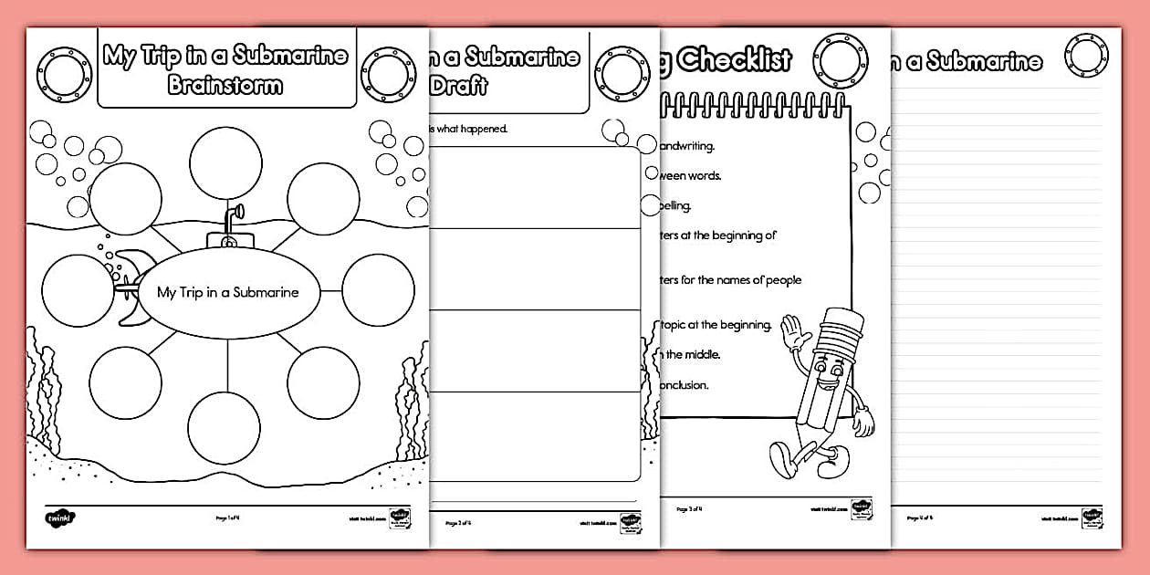 First Grade My Trip in a Submarine Narrative Writing Prompt