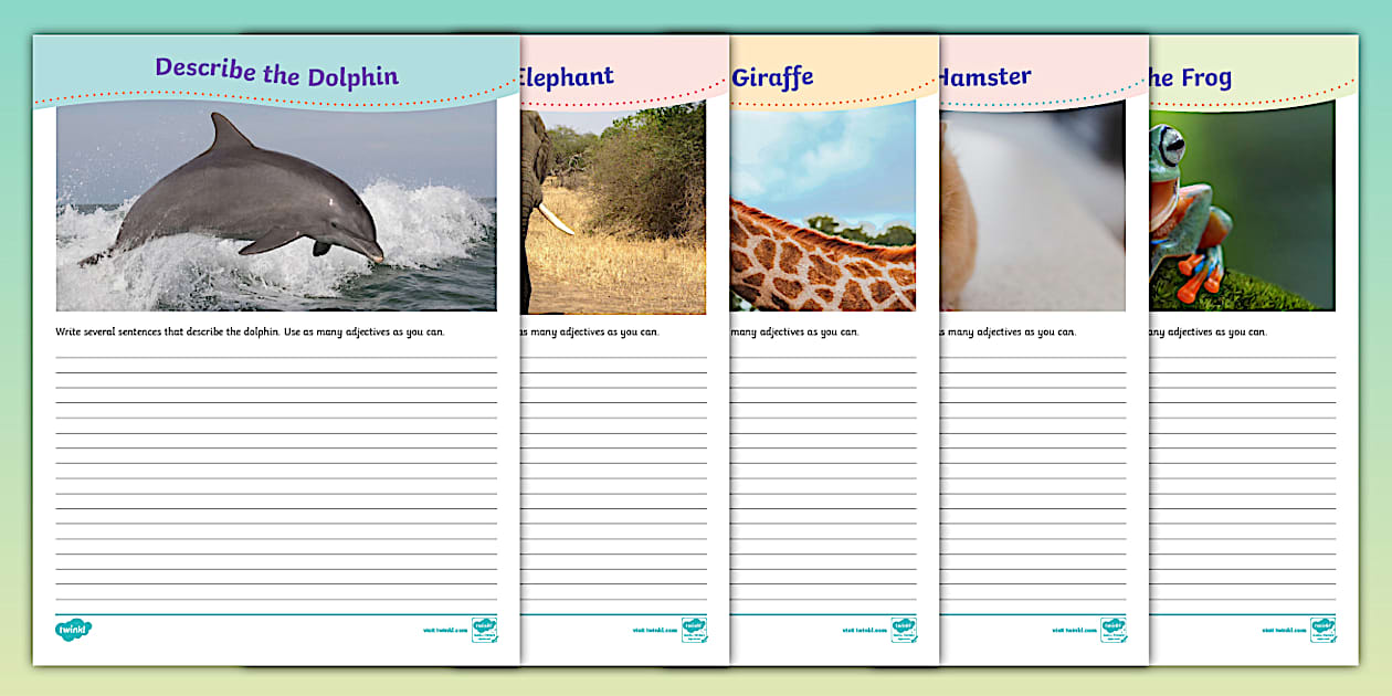 Describe the Animal: Adjectives Worksheet for 3rd-5th Grade