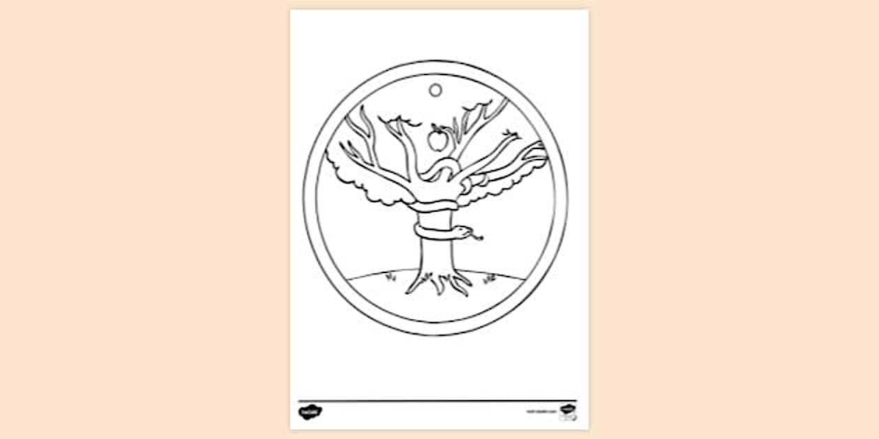 Jesse Tree Symbol Adam And Eve Colouring | Colouring Sheet