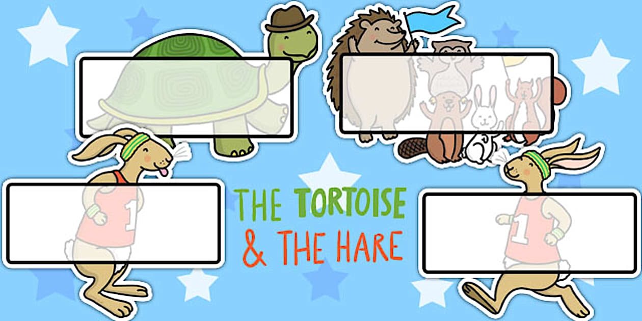 The Tortoise and The Hare Editable Self-Registration - name tags