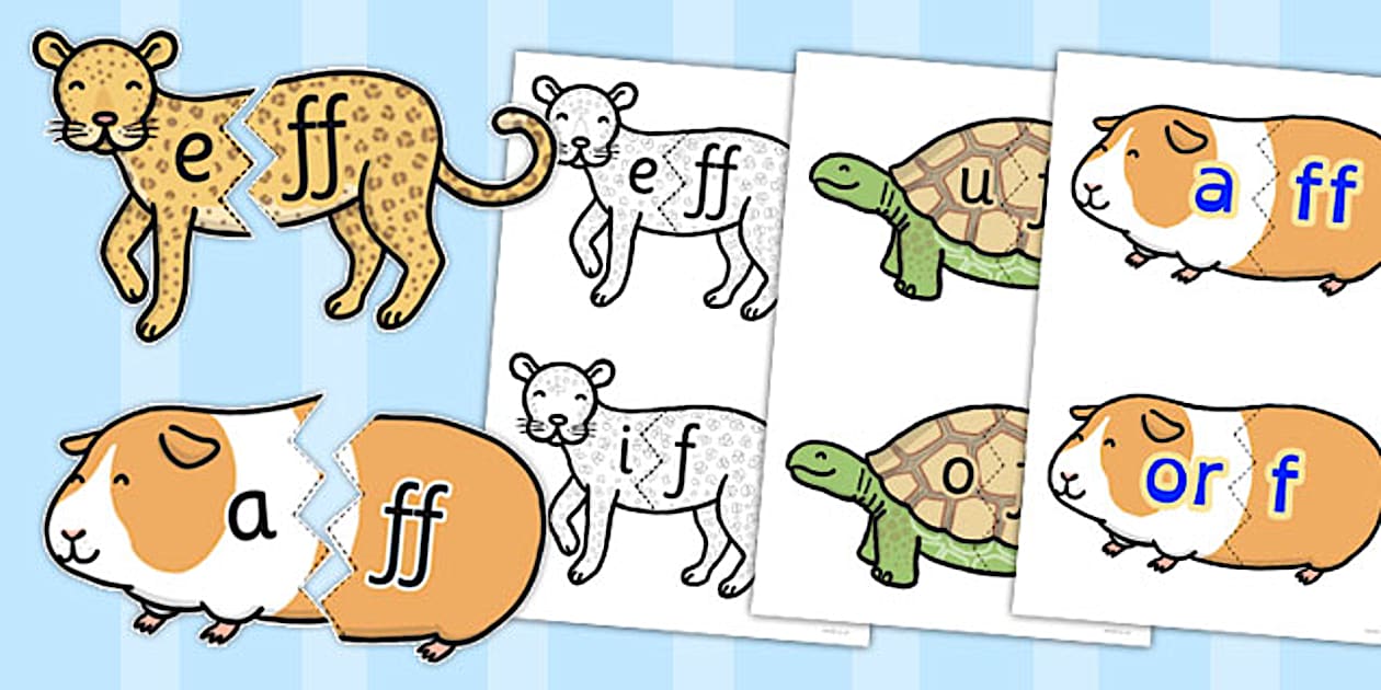 Vowel and Final 'F' Sound Animal Jigsaw (teacher made)