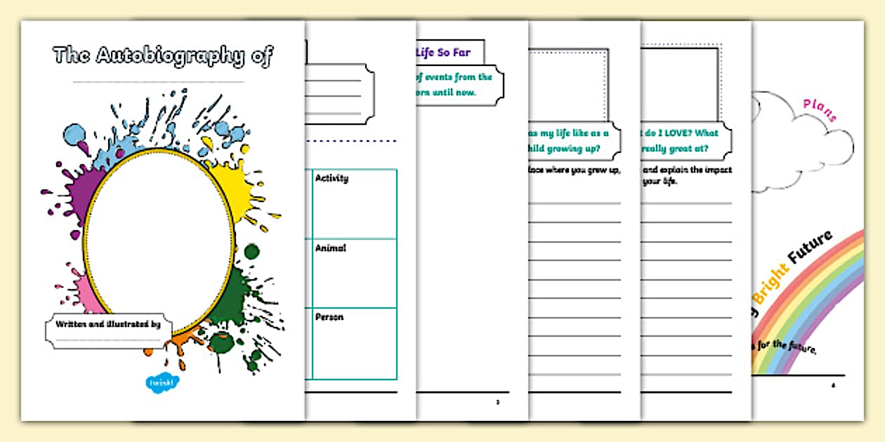 Editable Autobiography Project Booklet (l'enseignant a fait)