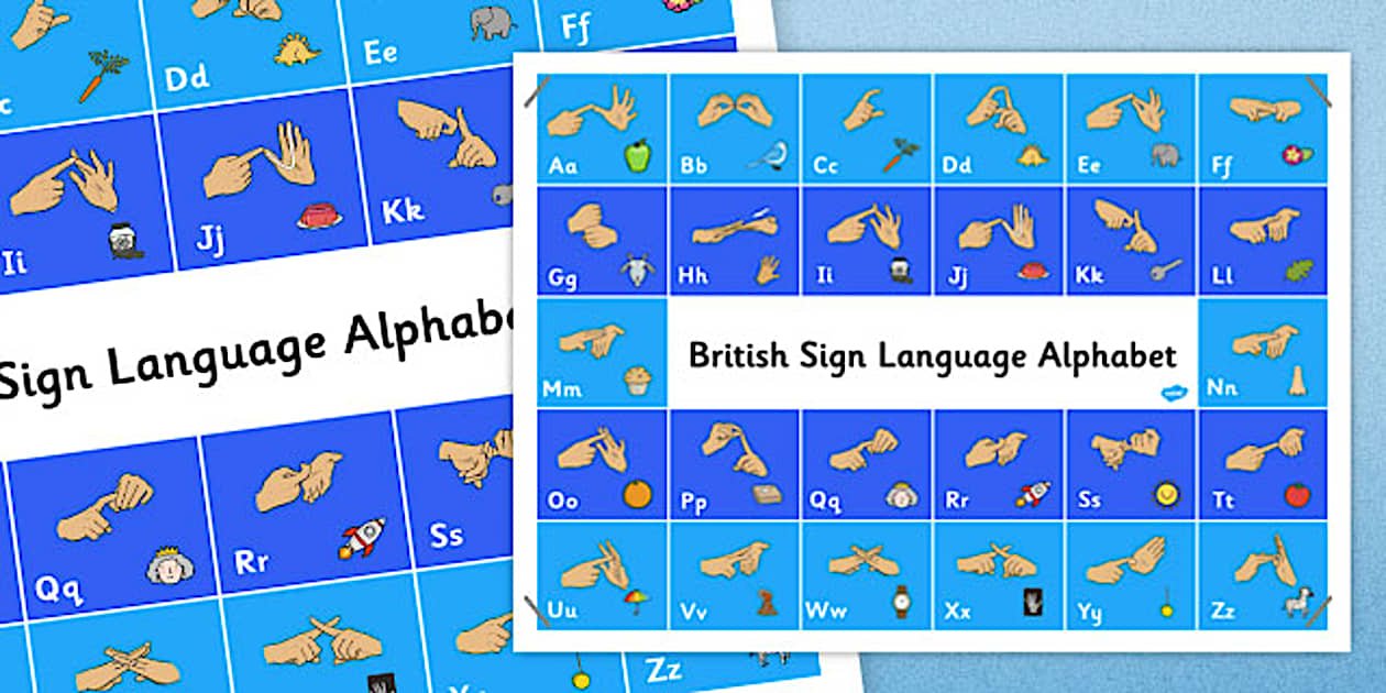 Large British Sign Language Alphabet Poster - Twinkl