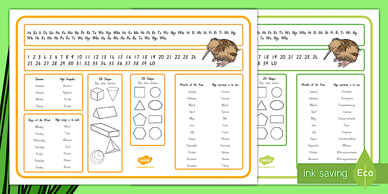 Back to School Desk Mat Te Reo Maori/English - Twinkl