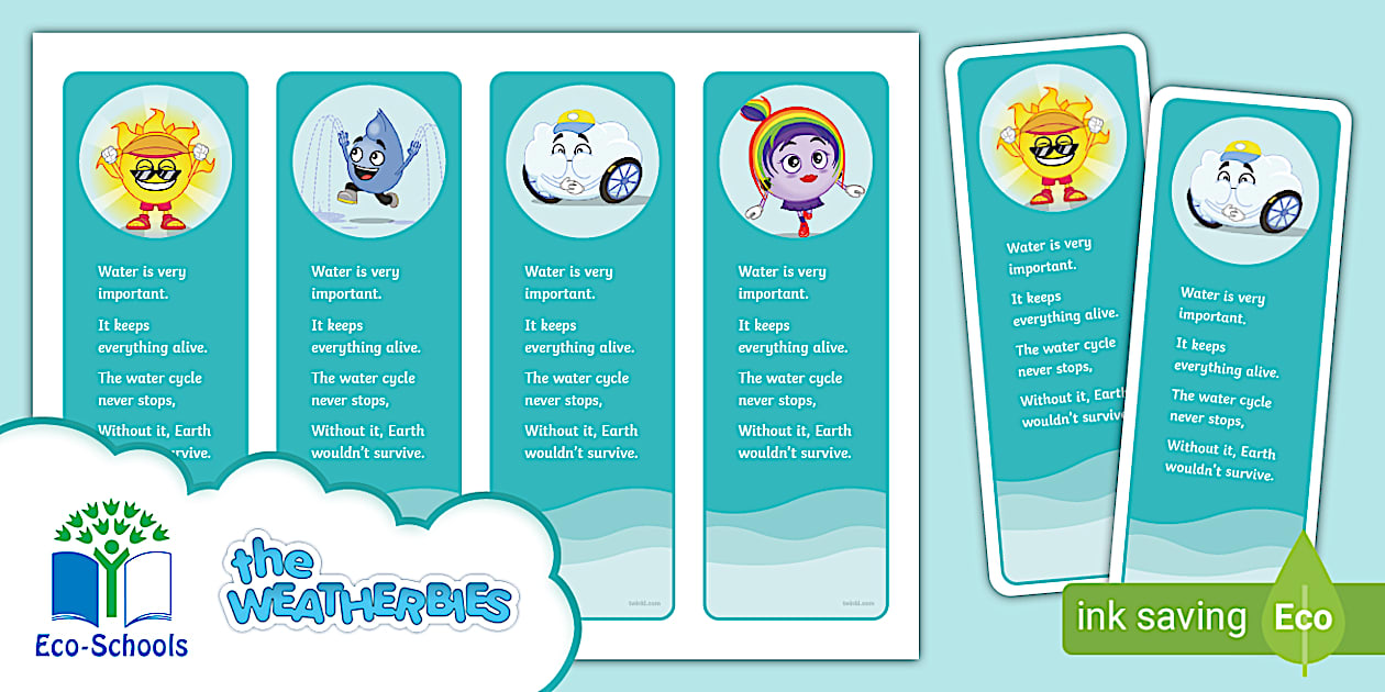 FREE! - The Weatherbies Water Cycle Song Bookmark - Twinkl