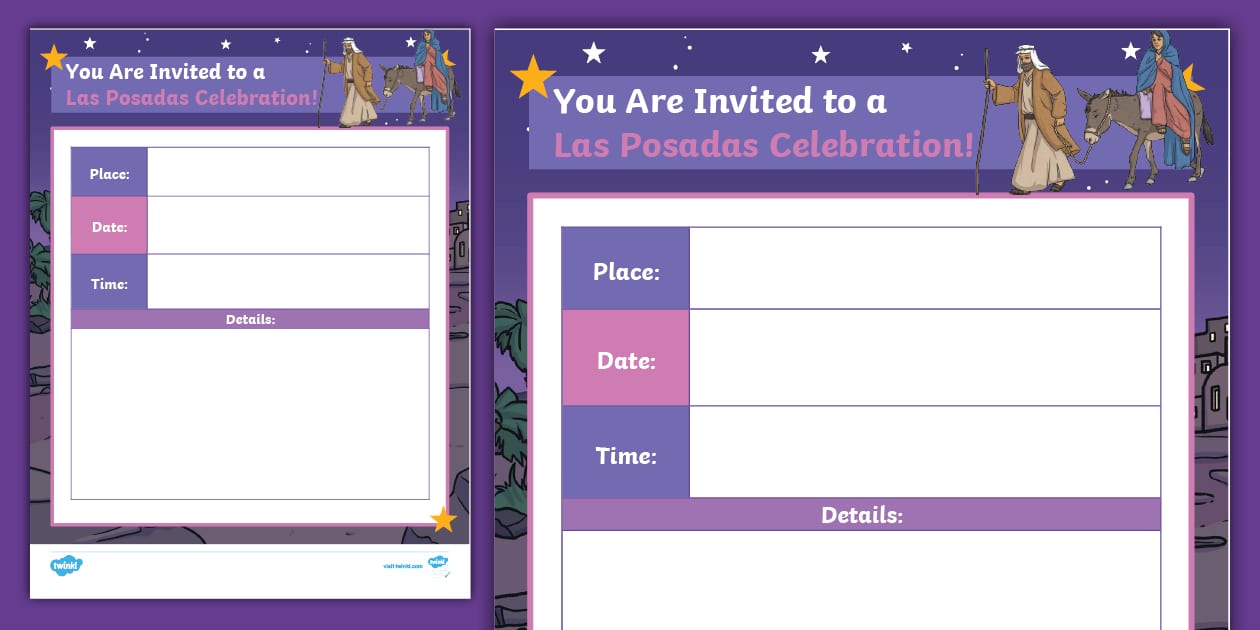 Editable Las Posadas Celebration Invitation Word & Google Docs