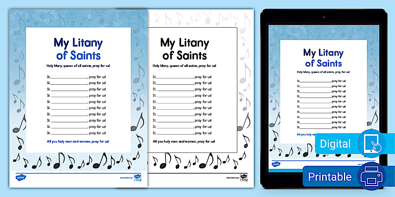 Litany of Saints Worksheet (teacher made) - Twinkl
