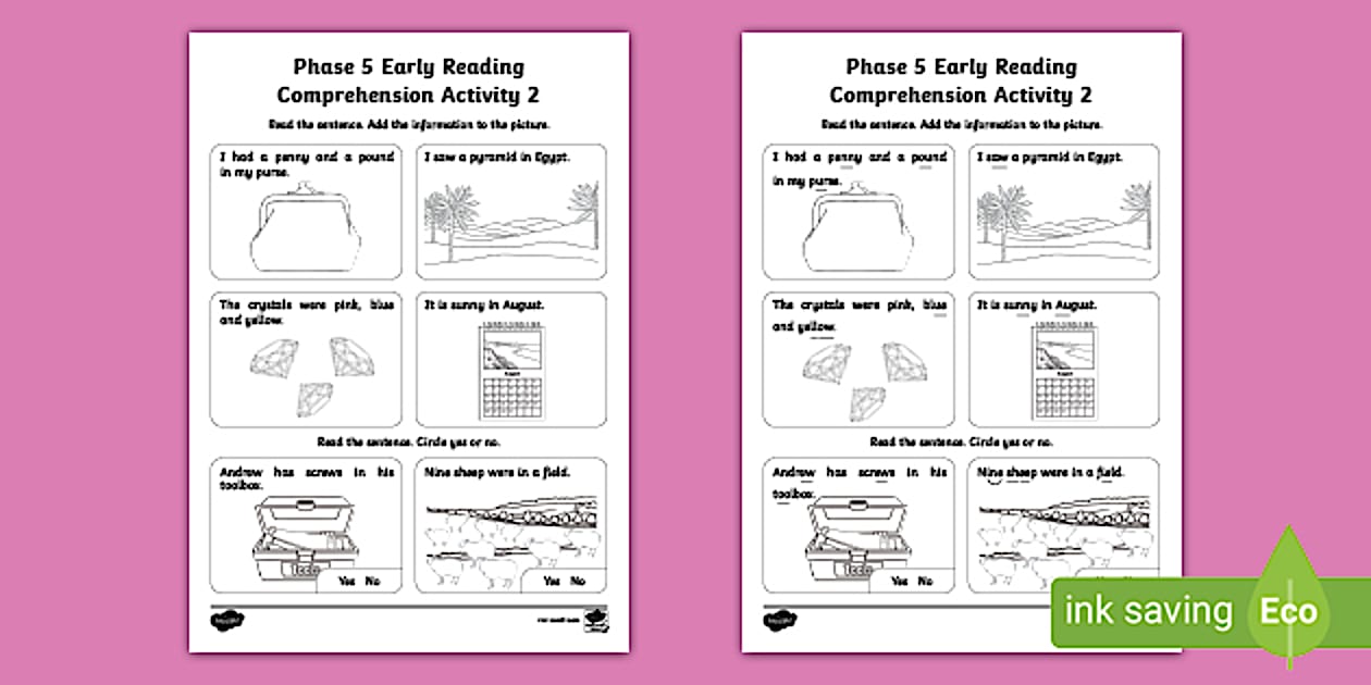 Phase 5 EYFS Reading Comprehension Activity 2 - Twinkl