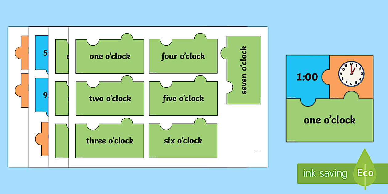 O'Clock Times Jigsaw Puzzle Activity - Twinkl