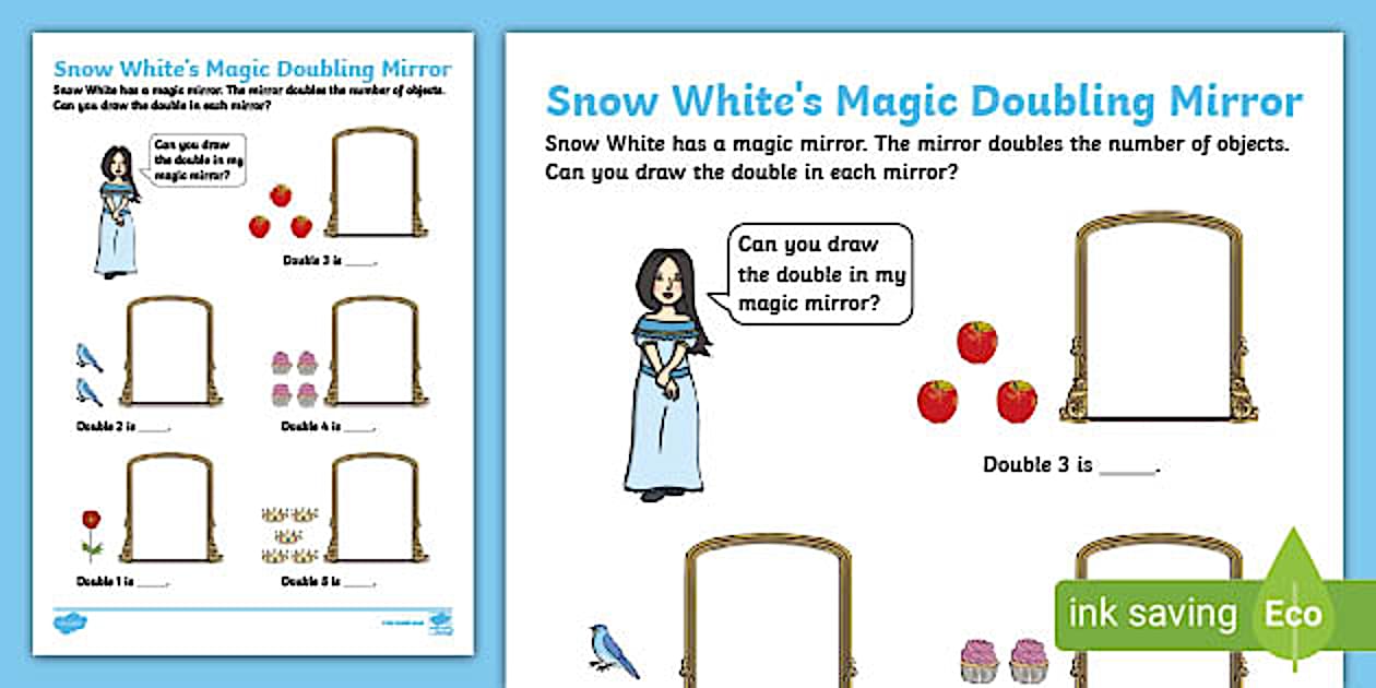 👉 Snow White's Magic Doubling Mirror Activity Sheet