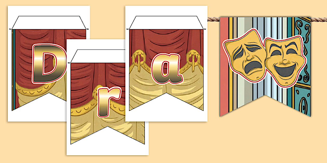Drama Display Bunting (teacher made) - Twinkl