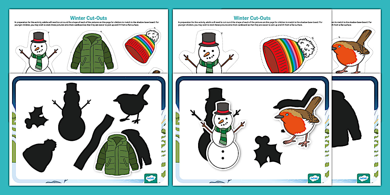 Winter Picture and Shadow Matching Activity | Twinkl