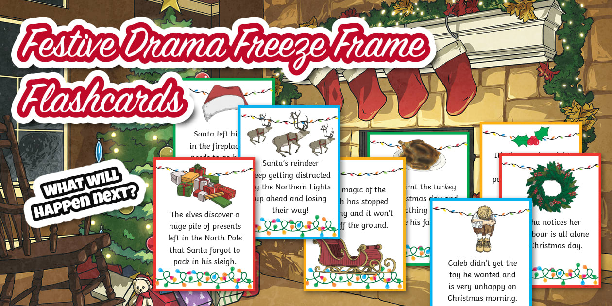 * NEW * Festive Drama Freeze Frame Flashcards