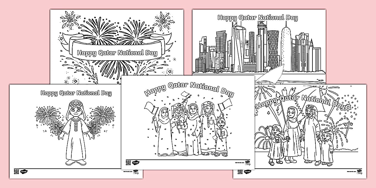 Qatar National Day Colouring Pages (teacher made) - Twinkl