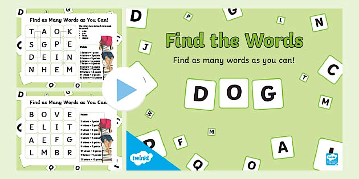 Find the Words in 16 Letters PowerPoint 2 - Twinkl