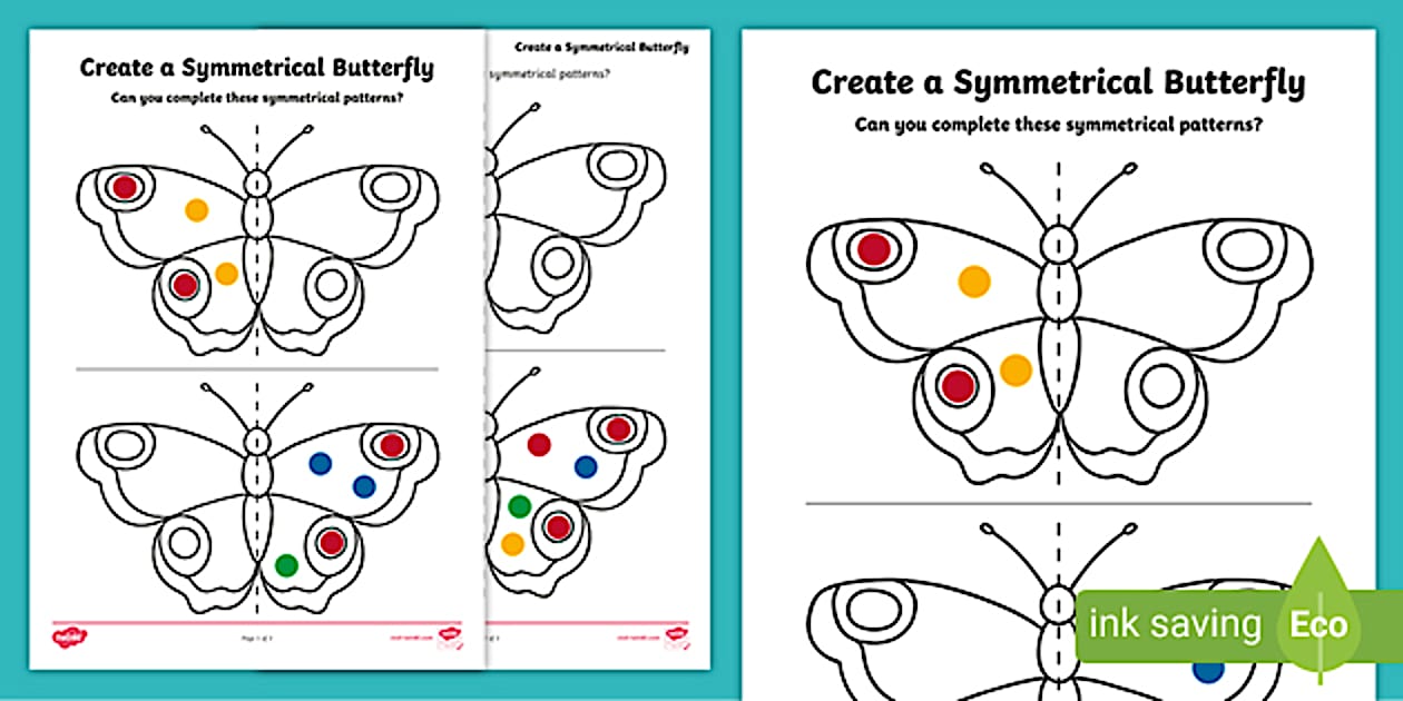Complete a Symmetrical Butterfly Pattern Fingerprint Worksheet ...