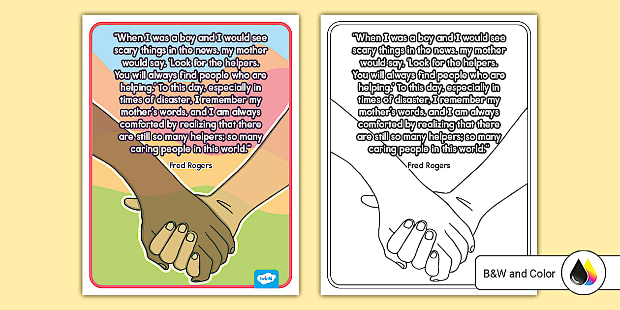 FREE Look For the Helpers Fred Rogers Quote Poster - Twinkl