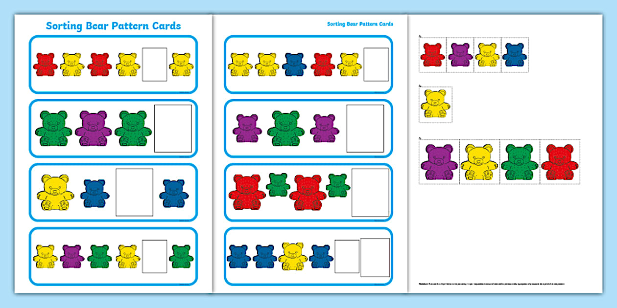 👉 Sorting Bear Pattern Cards Activity - Twinkl - KS1