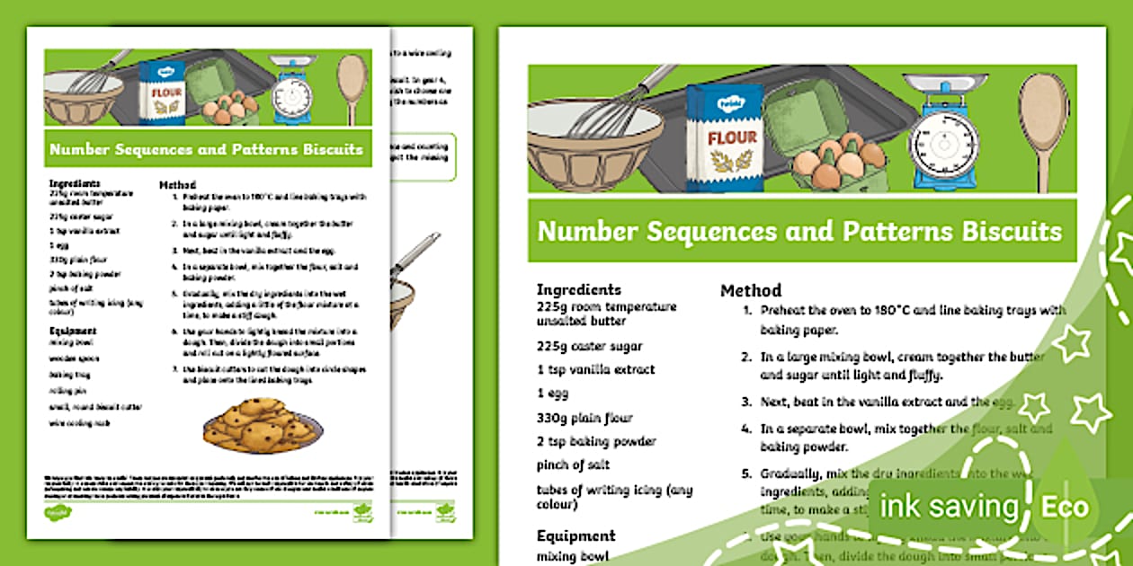 👉 Number Sequences and Patterns Biscuit Recipe (Ages 8 - 9)