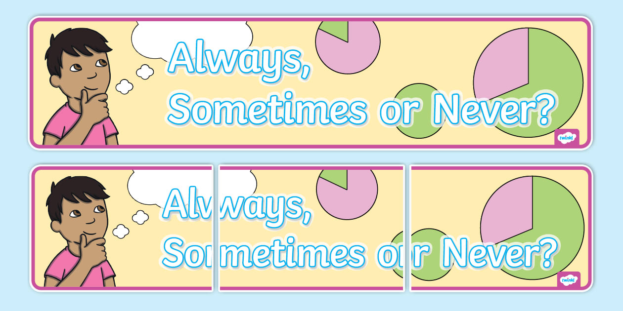 👉 Always, Sometimes or Never? Display Banner - Twinkl
