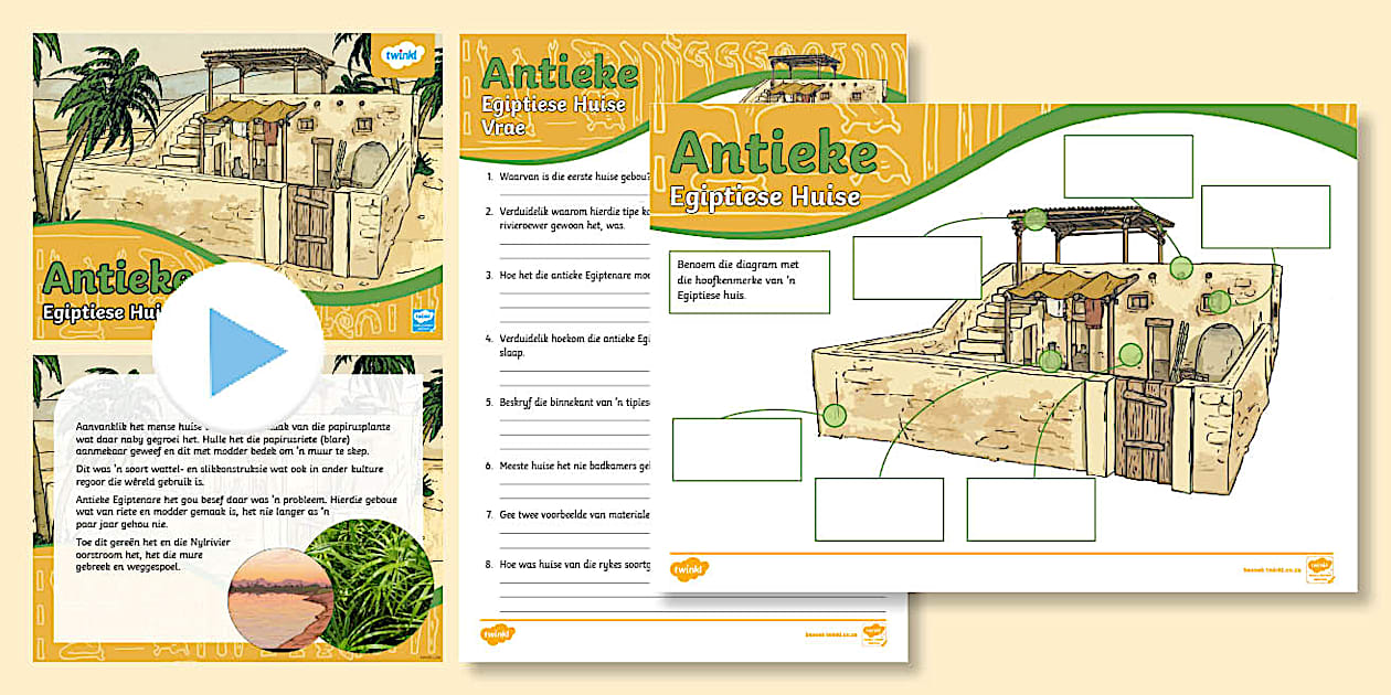 Antieke Egiptiese-Huise Hulpbronpak (teacher made) - Twinkl