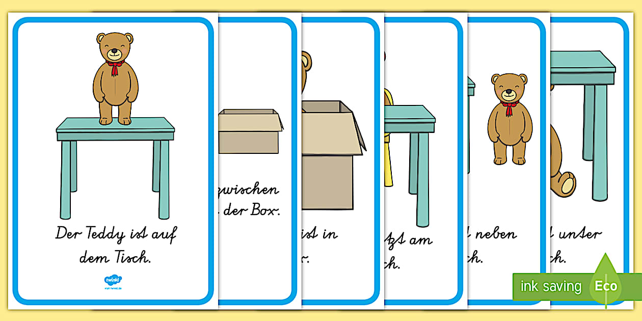 Präpositionen Poster für die Klassenraumgestaltung