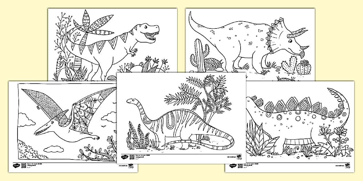 Primary Dinosaur Mindfulness Colouring Pages (teacher made)