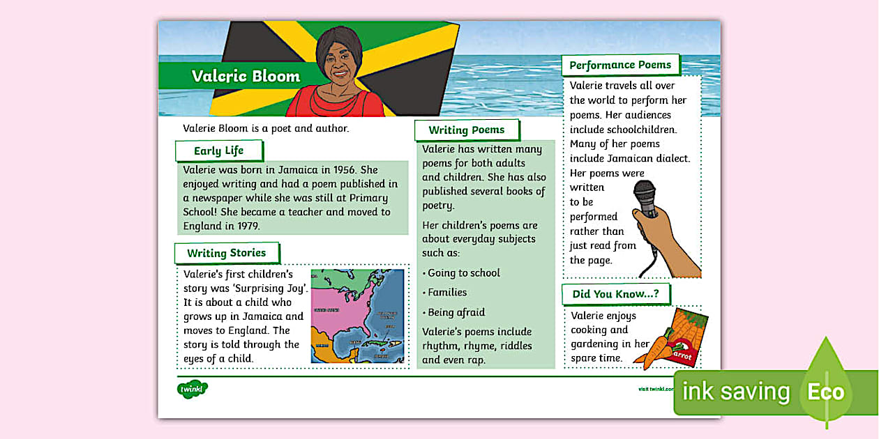 KS1 Valerie Bloom Fact File