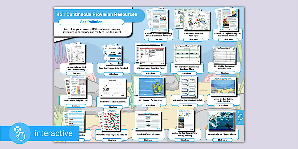 KS1 Continuous Provision Resources: Sea Pollution - Twinkl