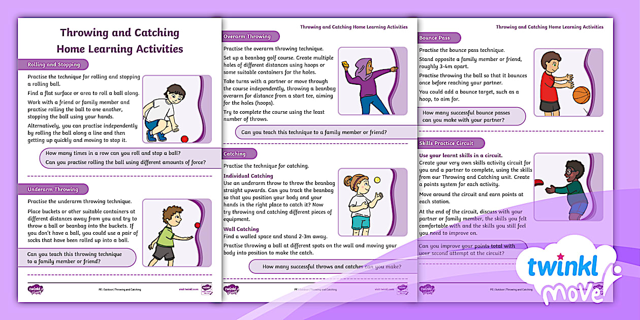 👉 Home Learning Tasks - Year 2 PE Throwing & Catching Lessons
