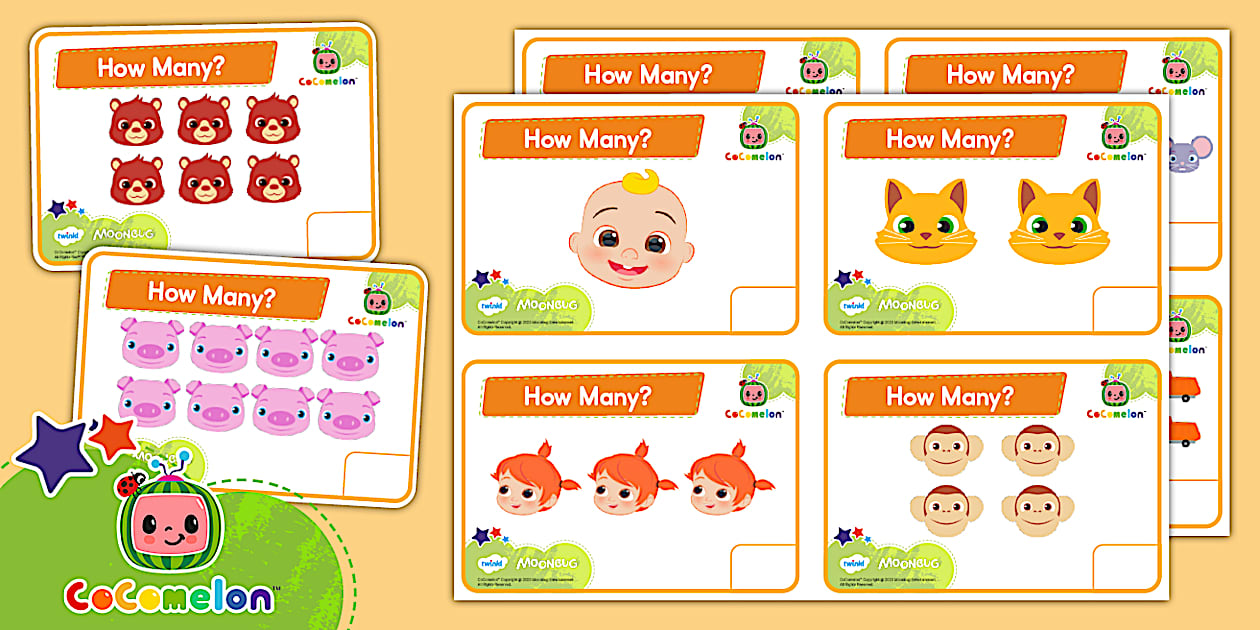 FREE! - CoComelon Counting | How Many? Flashcards | Twinkl