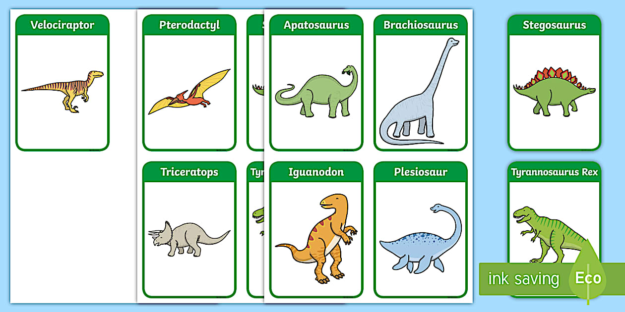 Black and White Dinosaur Flashcards (teacher made) - Twinkl