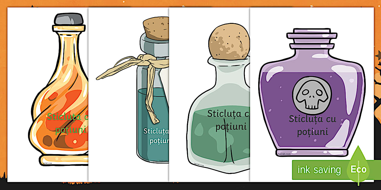 Sticluțe de poțiuni editabile Decupabile (teacher made)