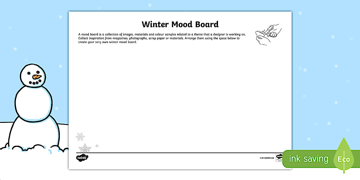CfE Second Level Winter Mood Board Home Learning Task