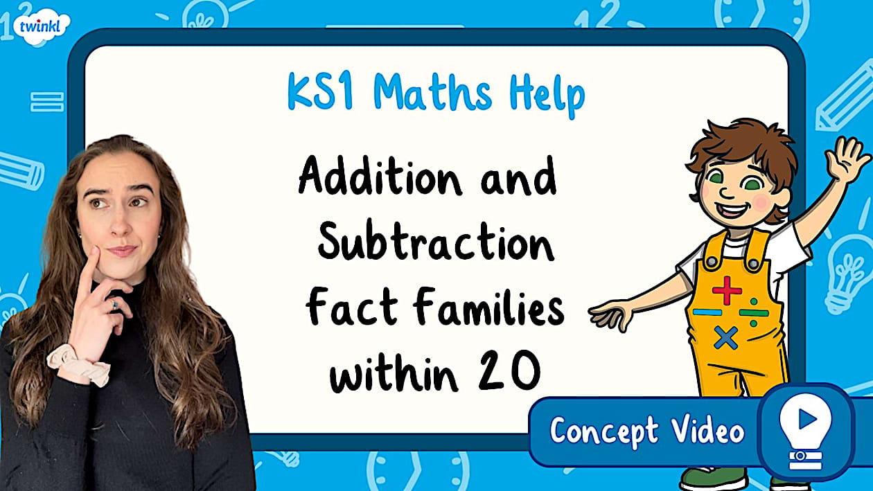 👉 Addition and Subtraction Fact Families within 20 | KS1 Maths Concept ...